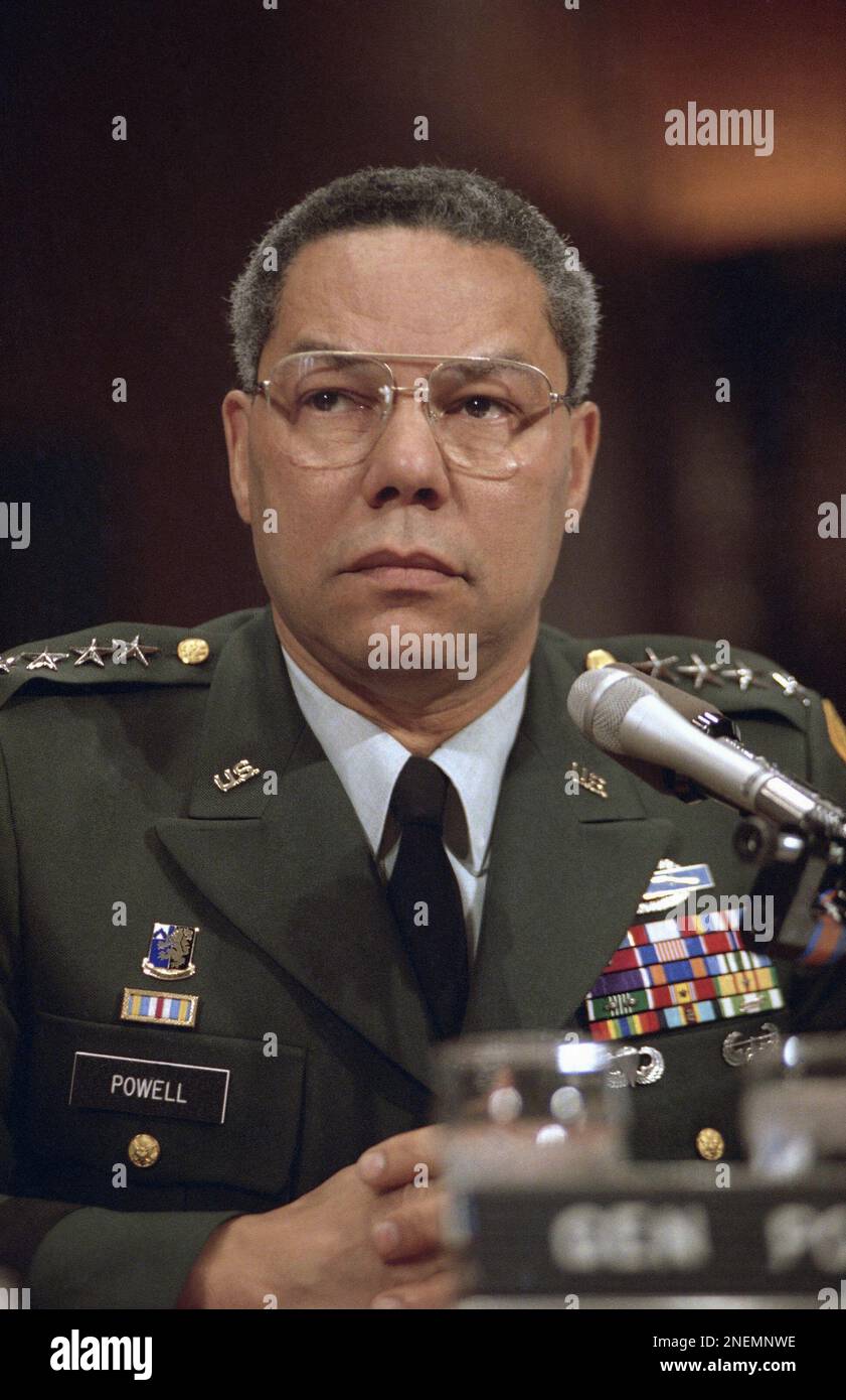 Colin Powell, Joint Chief of Staff, is shown in 1992. (AP Photo/John ...