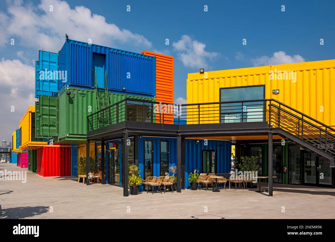 Doha Containers Yard, Box Park, Old Doha Port, Qatar Stock Photo - Alamy