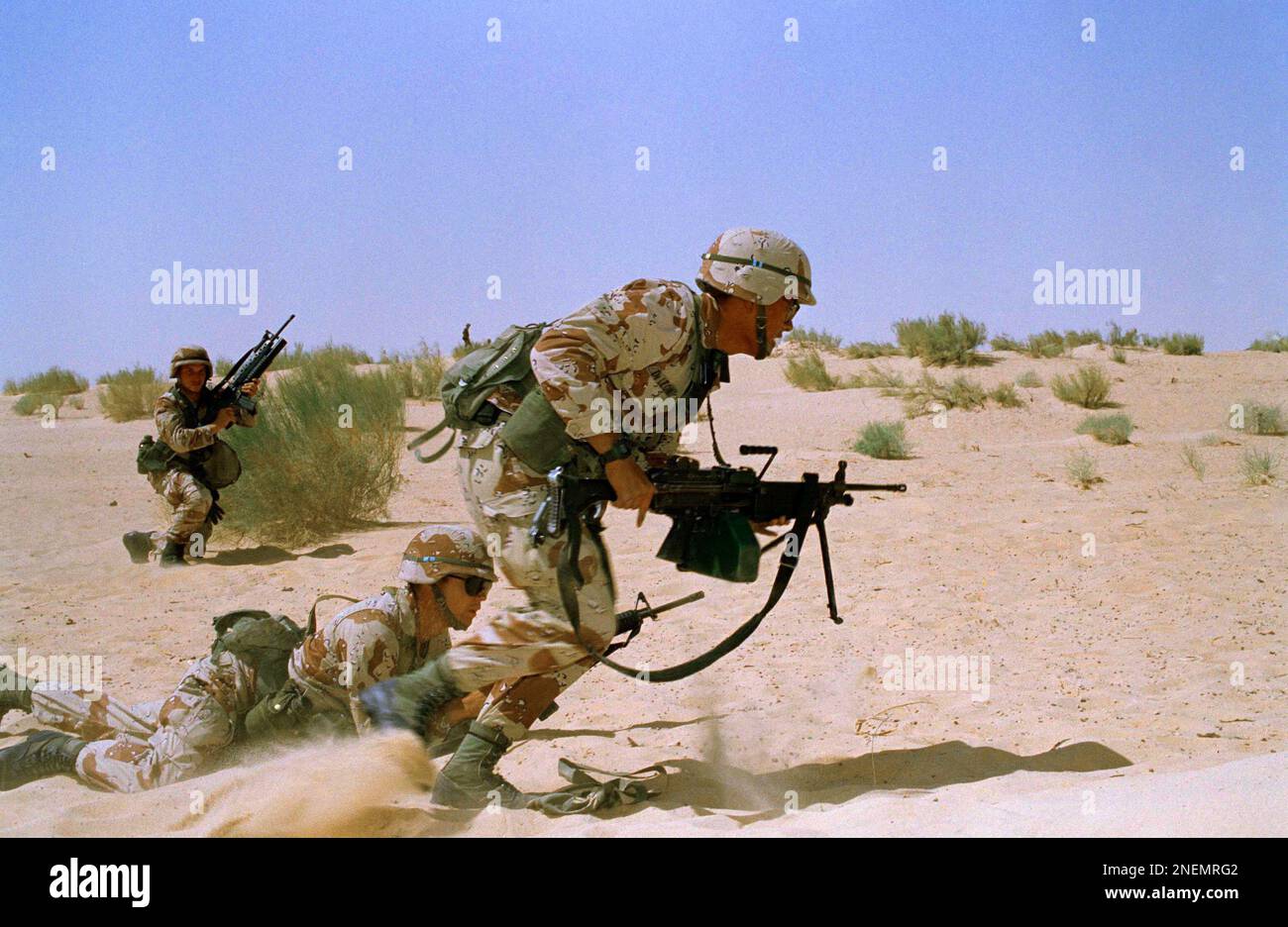 Troops from the 82nd Airborne Division charge a fortified position ...