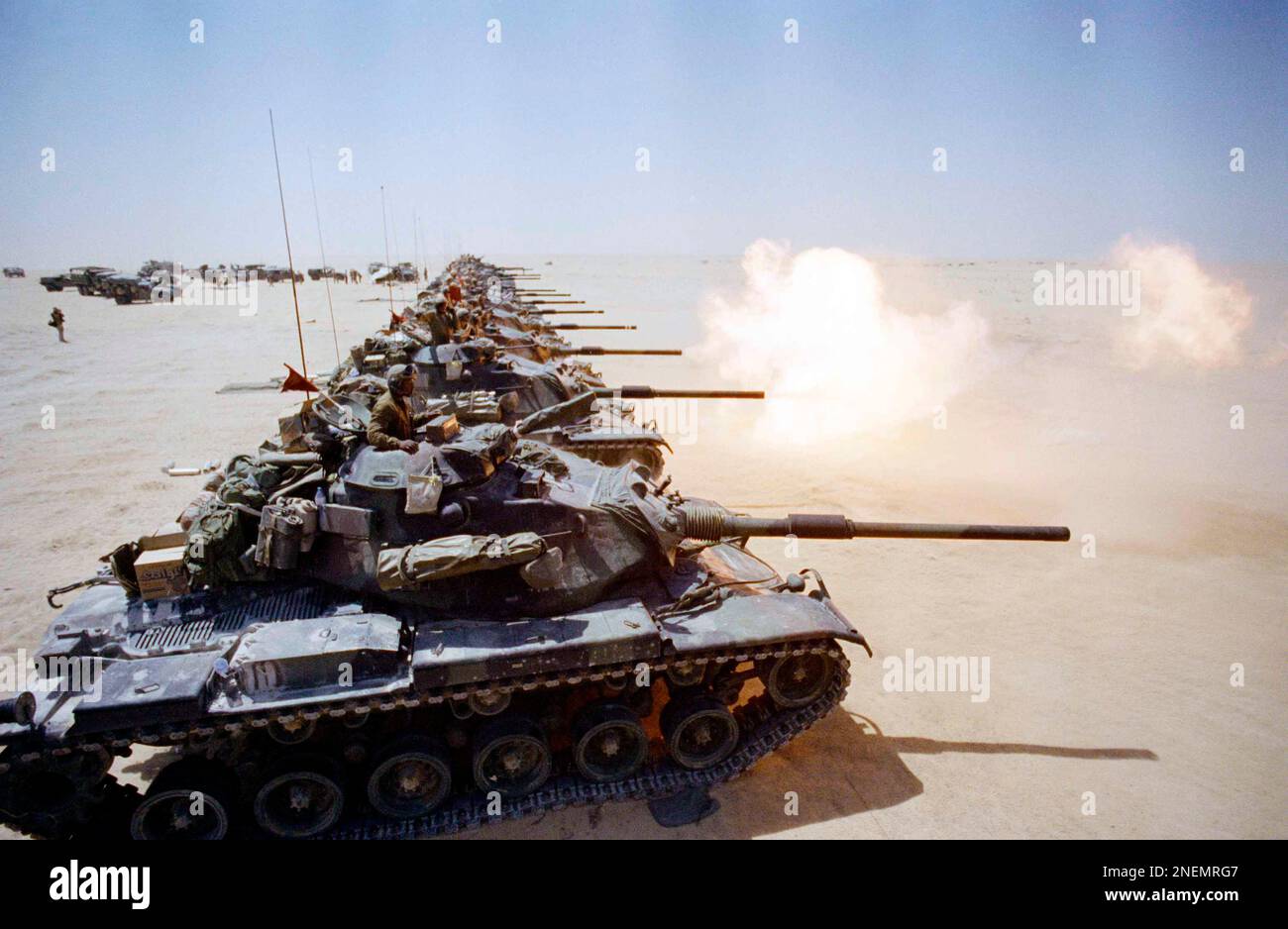 After weeks of waiting, a column of U.S Marine Corps M-60 tanks began ...