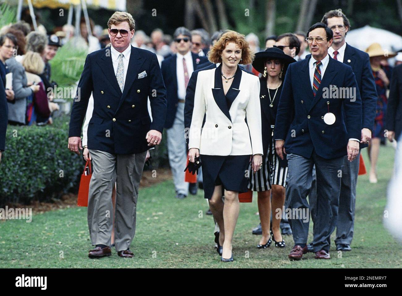 The Duchess of York, Sarah Ferguson, with Lesley Player, 34, behind her ...