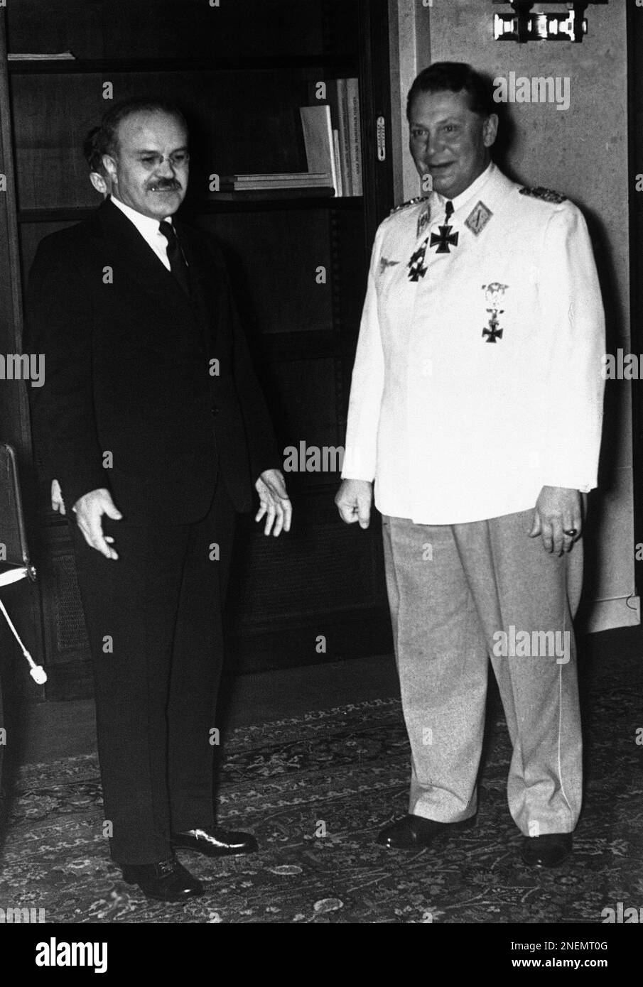Germany's Field Marshal Hermann Goering, right, receiving Russian ...
