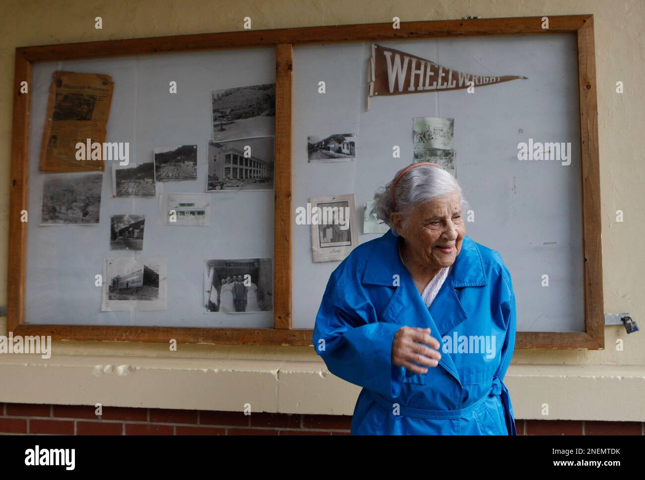 Ninety year old Hazel Armour talks about her life as she stands in ...