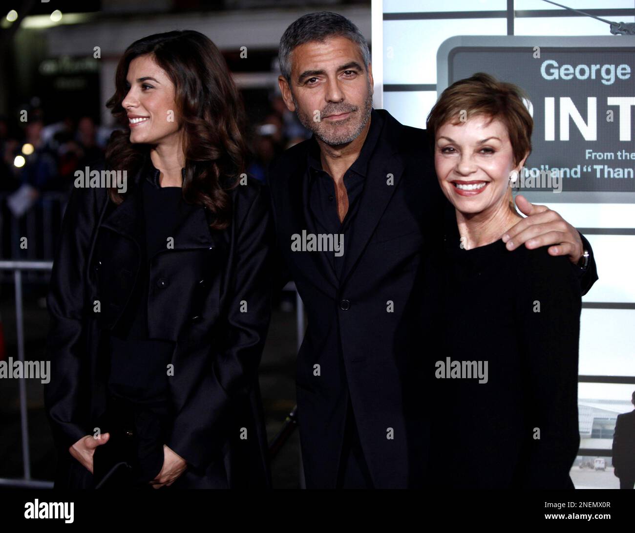 Cast member George Clooney, center, his mother, Nina Bruce Clooney, right, and Elisabetta ...
