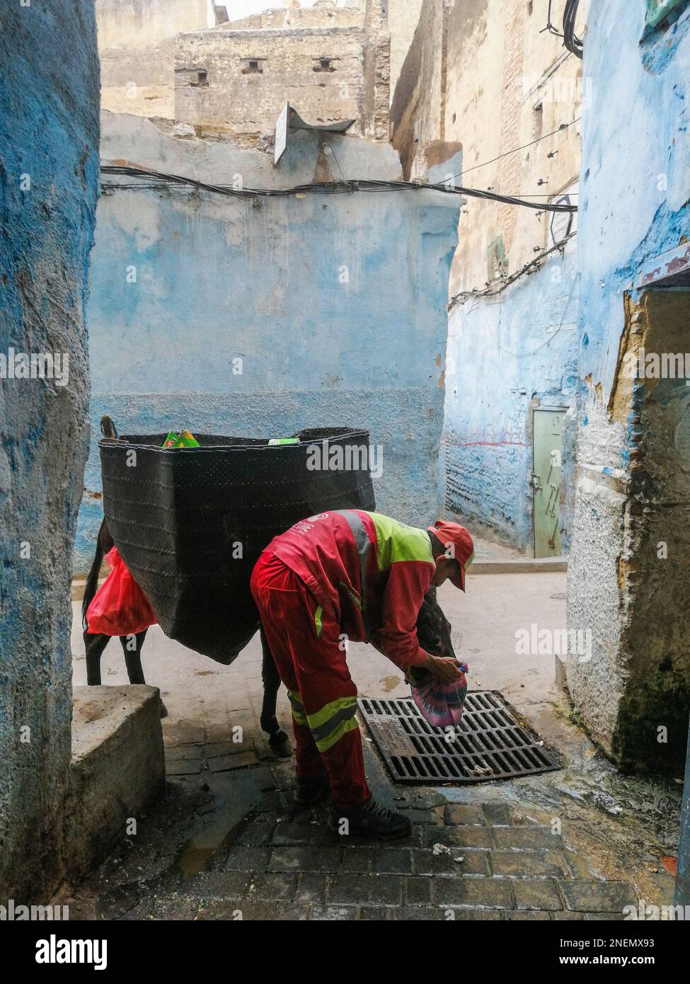 Morocco, Fes, municipal waste collection Stock Photo - Alamy