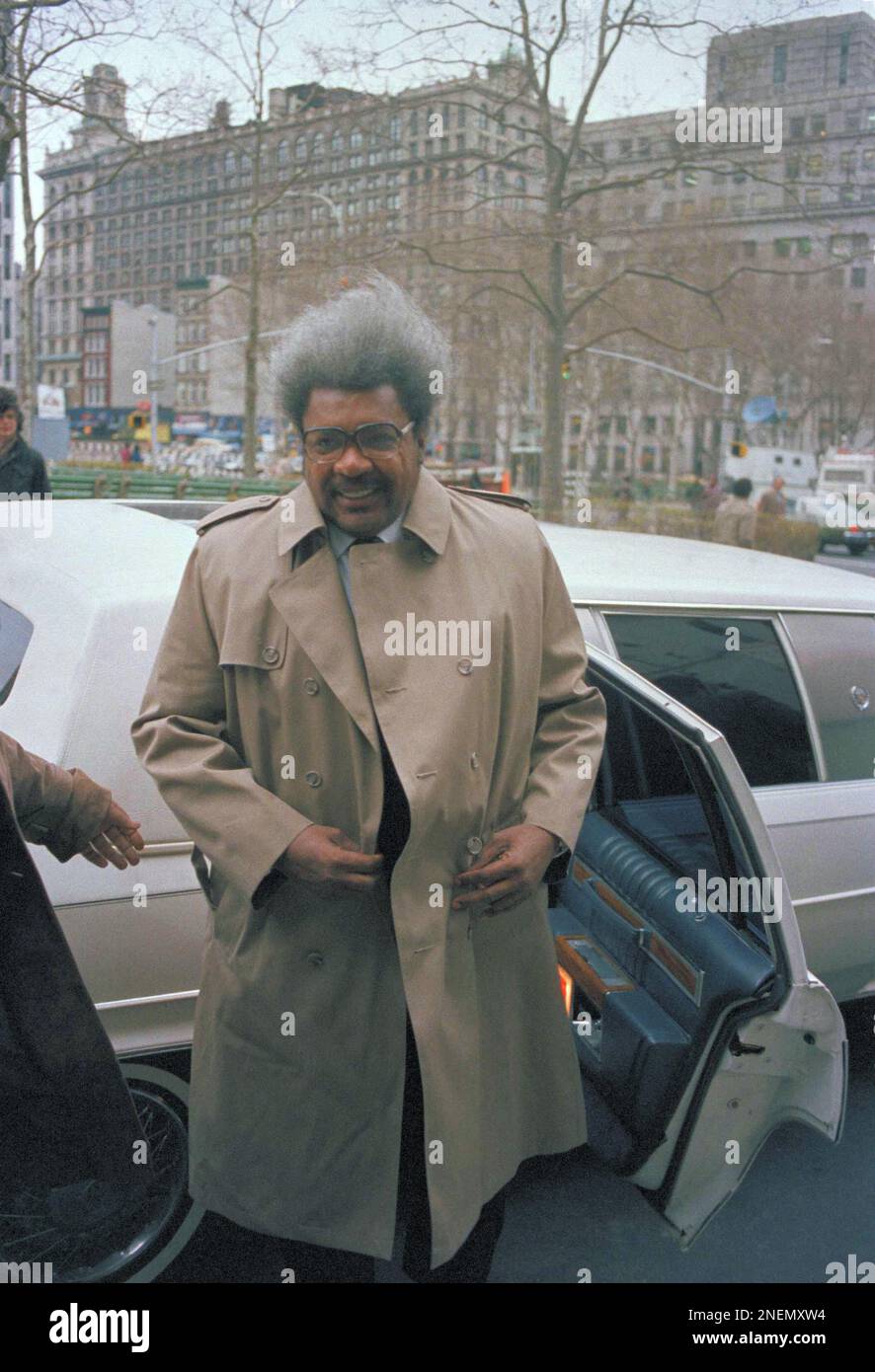Don King arriving at federal court in New York on Dec. 21, 1984. (AP ...