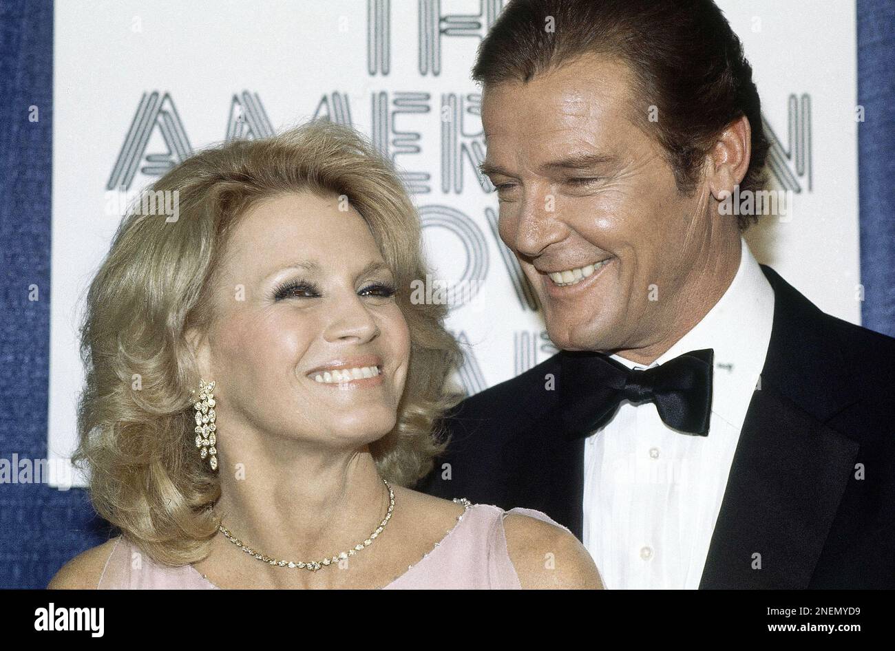 Actress Angie Dickinson with Actor Roger Moore at the American Movie ...