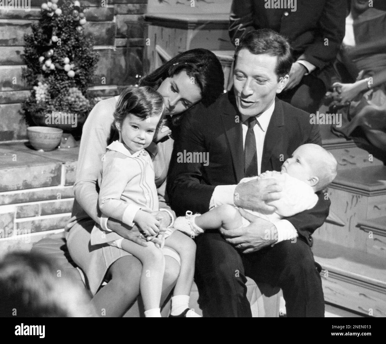 Andy Williams and his wife Claudine Longet pose with 2-year-old ...
