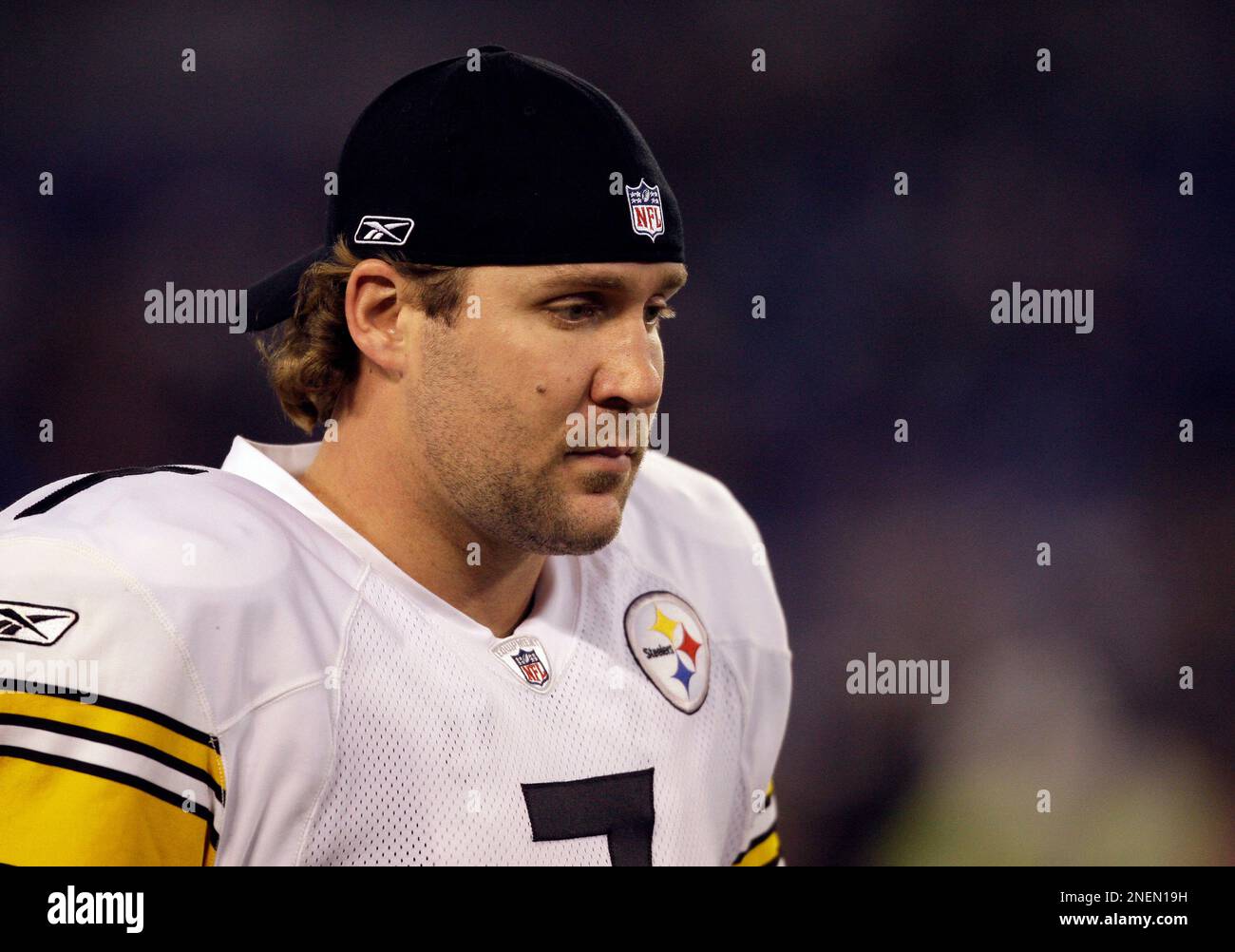 Pittsburgh Steelers quarterback Ben Roethlisberger is shown during warm ...