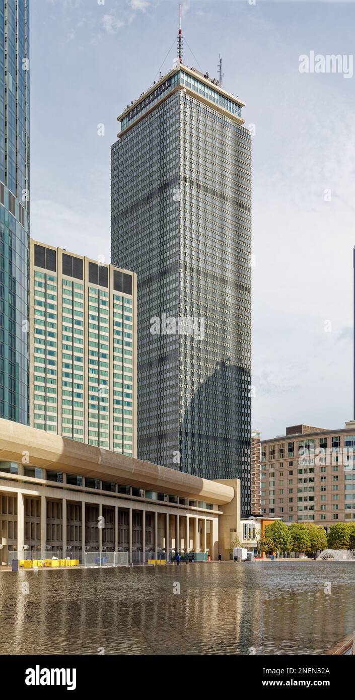 “The Pru” towers over (l to r) blue 1 Dalton, Sheraton Hotel Boston ...