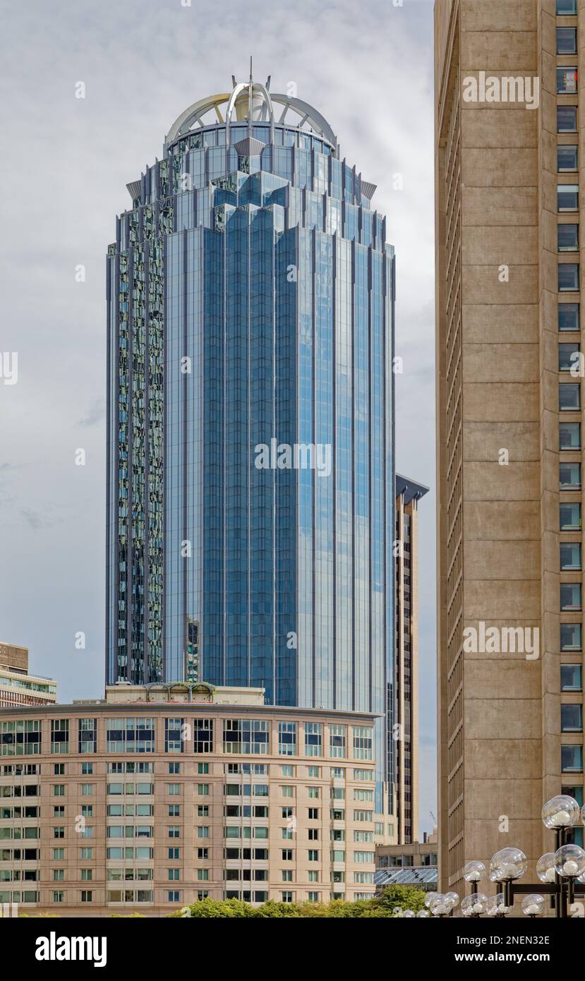 Prudential Center’s “R2D2 Building,” 111 Huntington, framed by ...