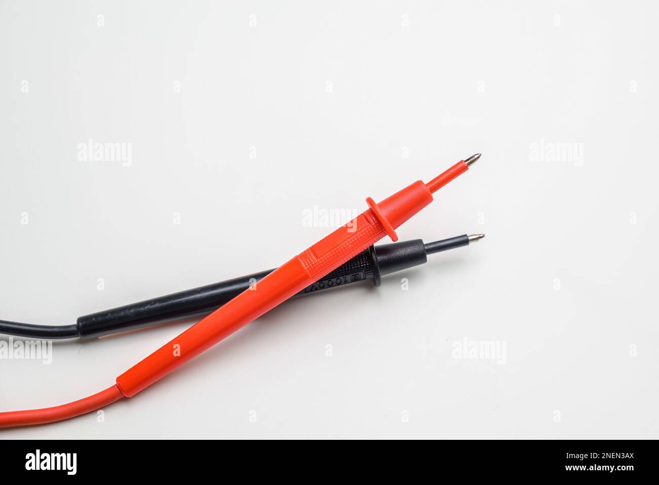 Multicolored multimeter probes top view isolated on white background ...