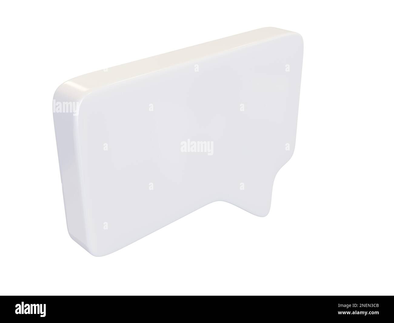 White rectangular dialog bubble. 3d render Stock Photo - Alamy