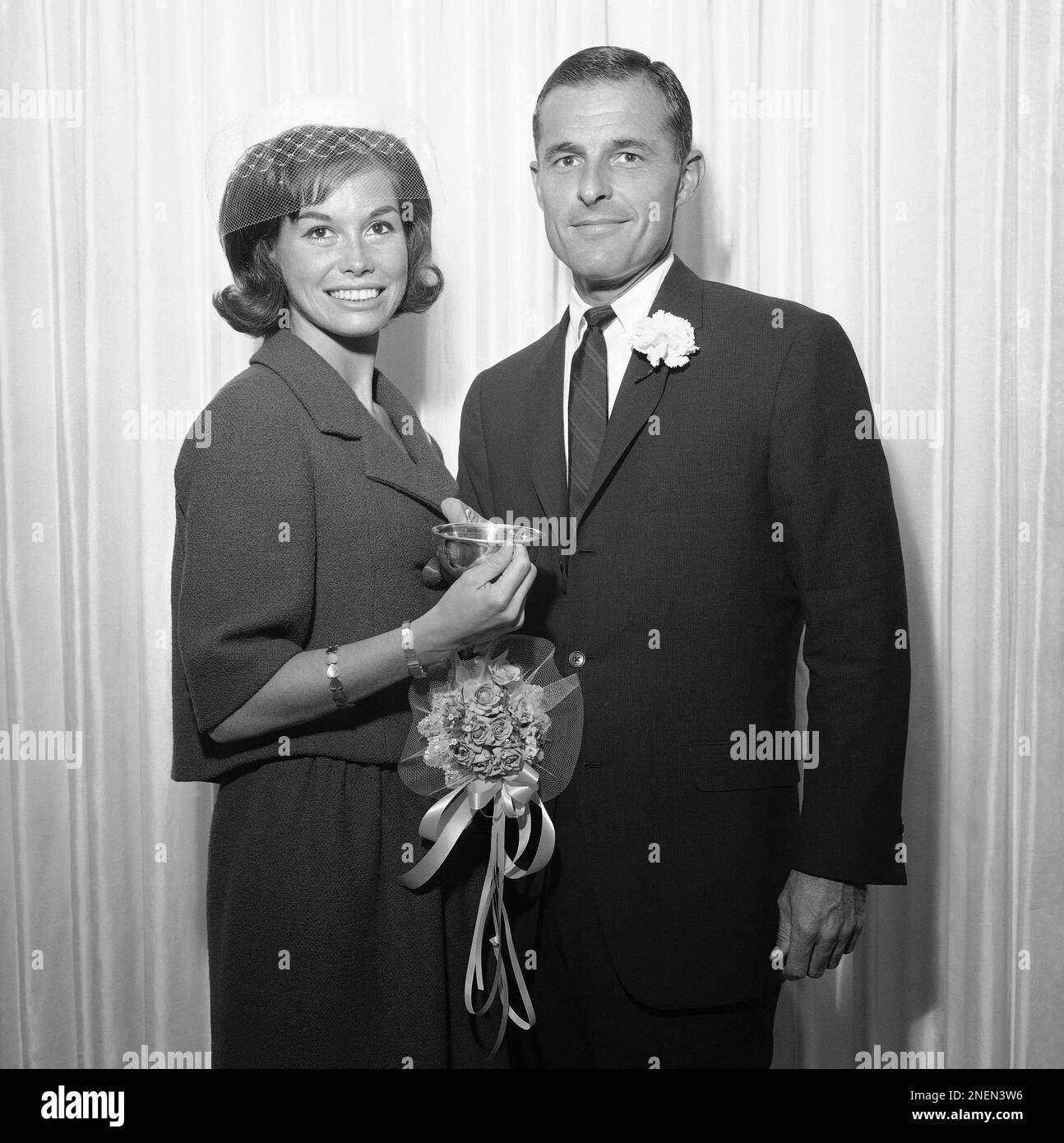 Actress Mary Tyler Moore, 25, and NBC Vice President Grant Tinker were ...