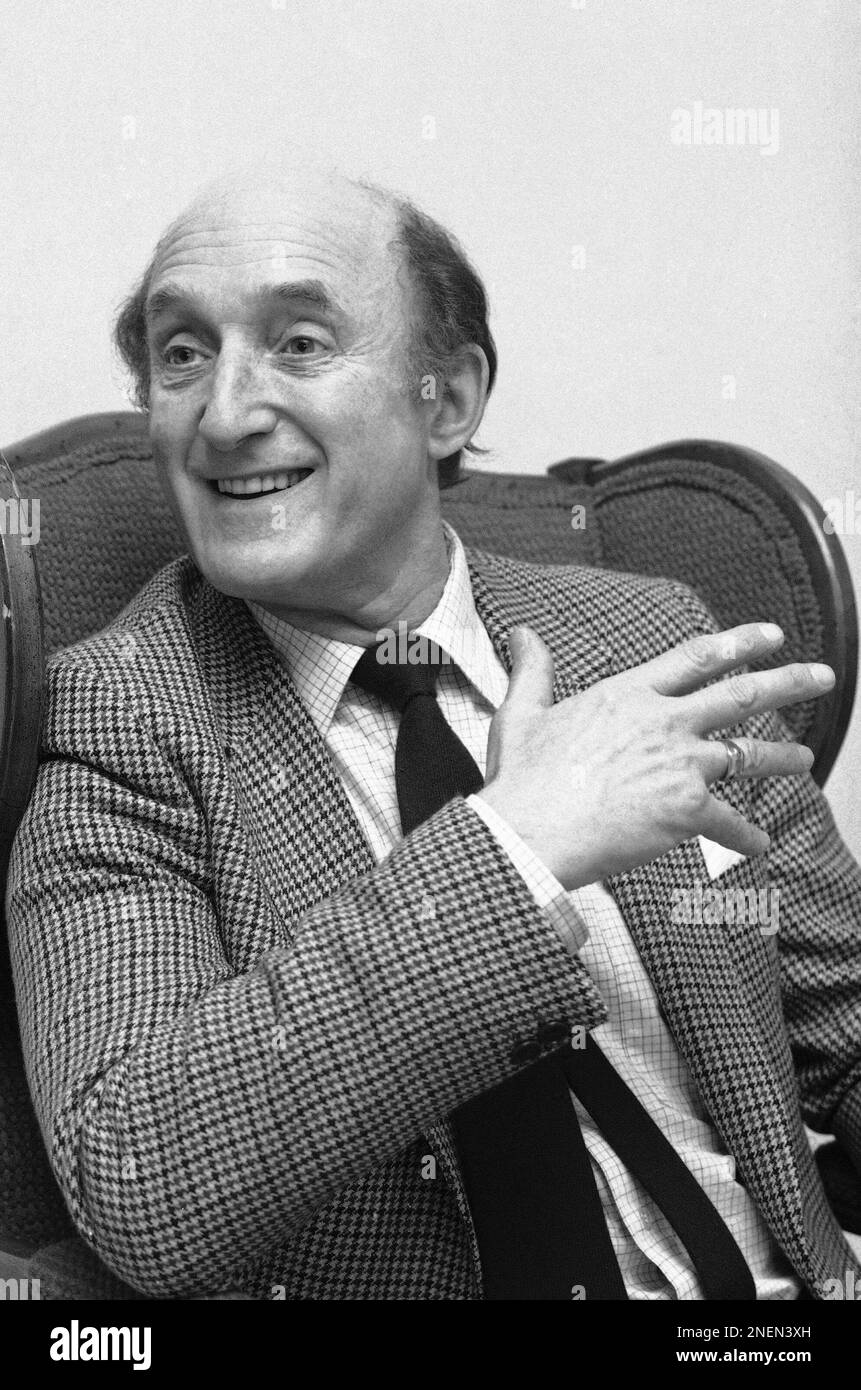 Veteran British actor Ron Moody smiles during rehearsals on April 5 ...
