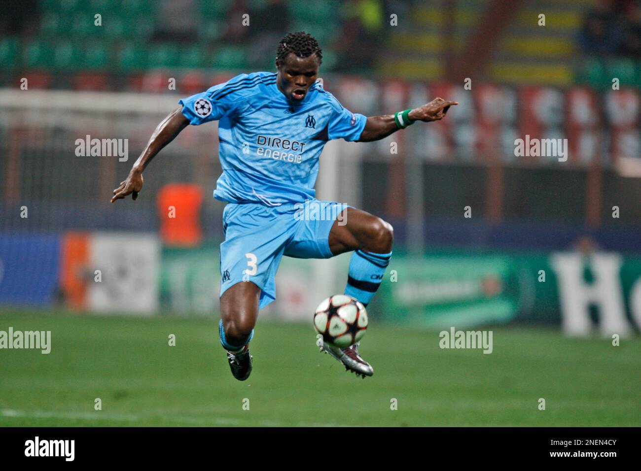 Marseille defender Taye Taiwo, of Nigeria, controls the ball during a ...