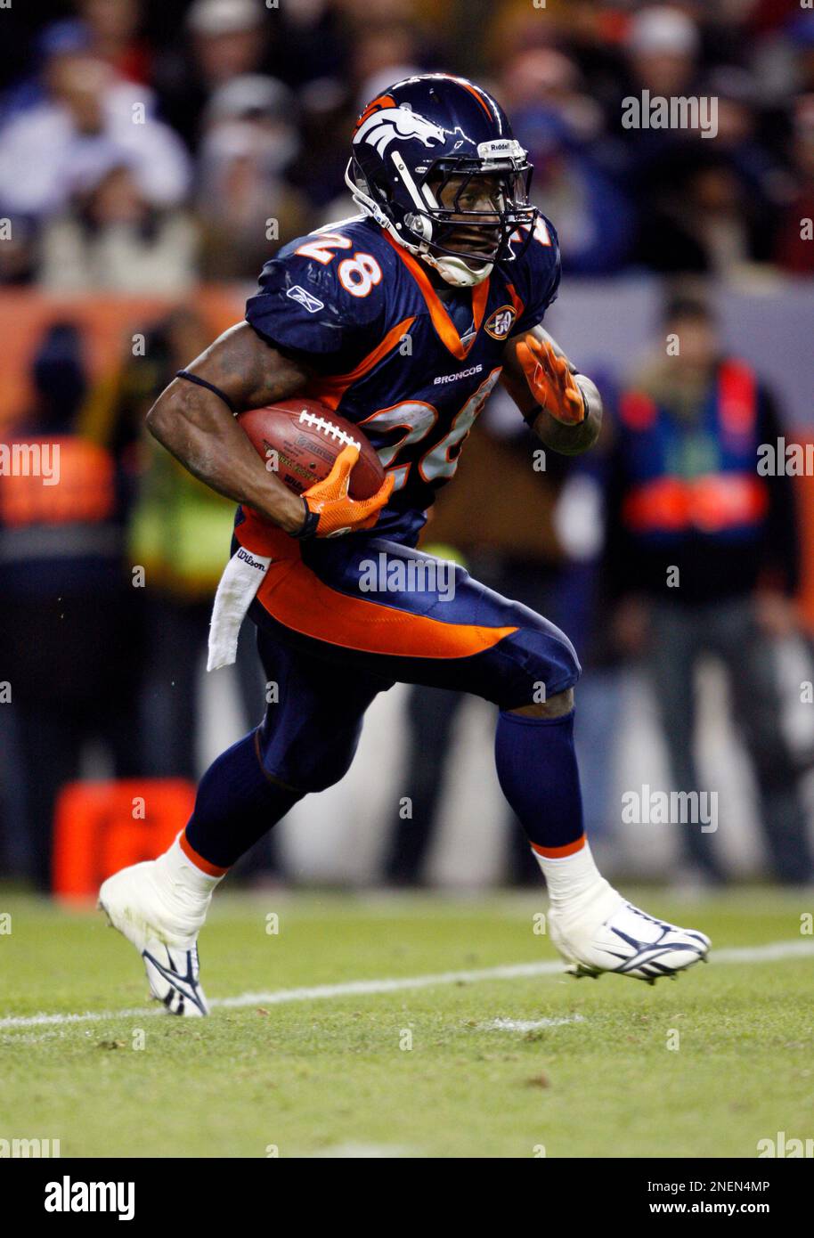 Denver Broncos running back Correll Buckhalter runs during an NFL ...