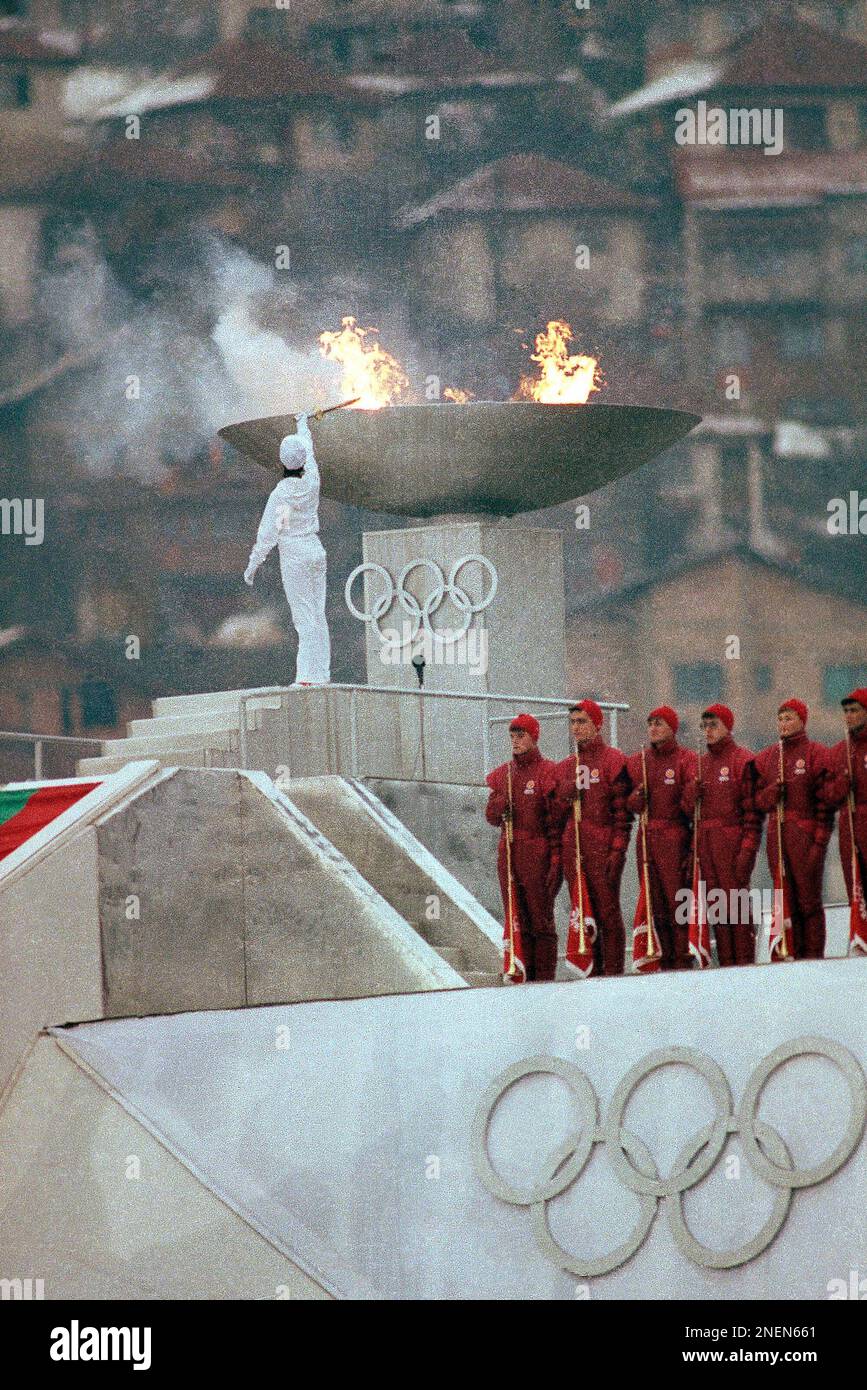 Opening ceremony of Olympic XIV Winter Games on Feb. 8, 1984 at Kosevo ...