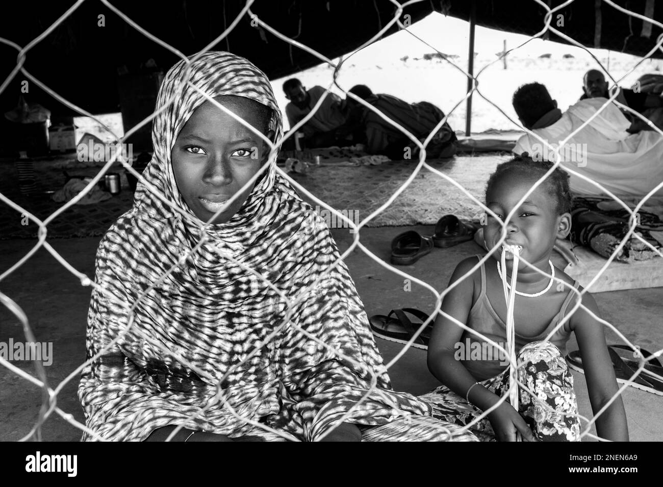 Mauritania, on the trail to Tichitt, nomad camp, portrait Stock Photo ...