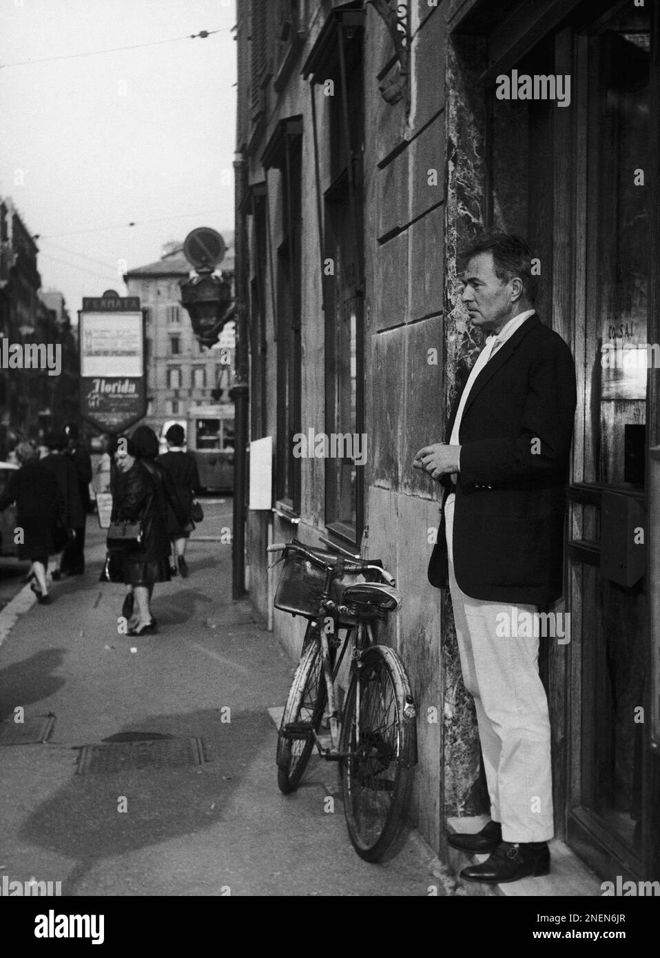 British actor James Mason leaves a shop at the famed Spanish Square in ...
