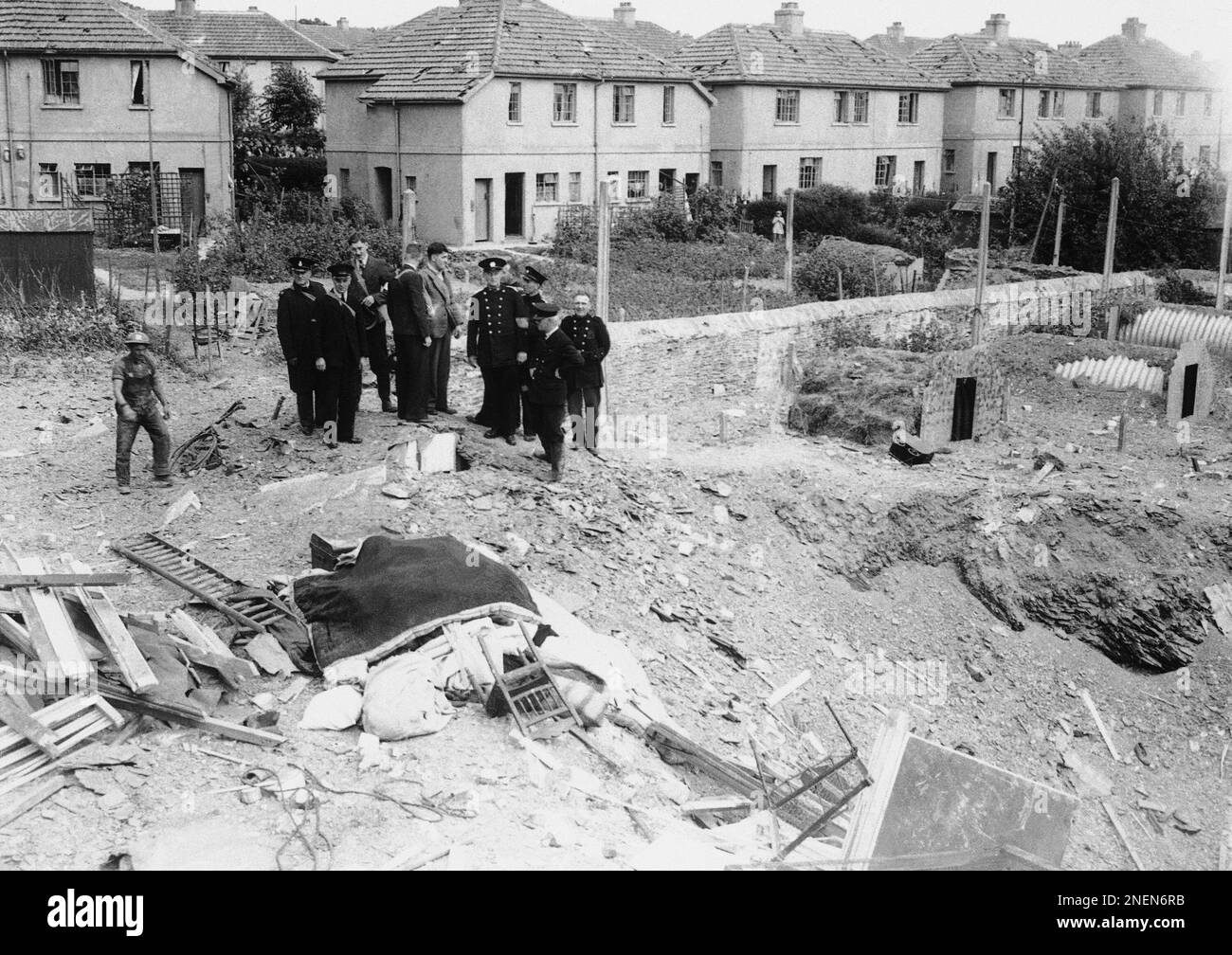 A bomb fell in this south west town and completely demolished two ...