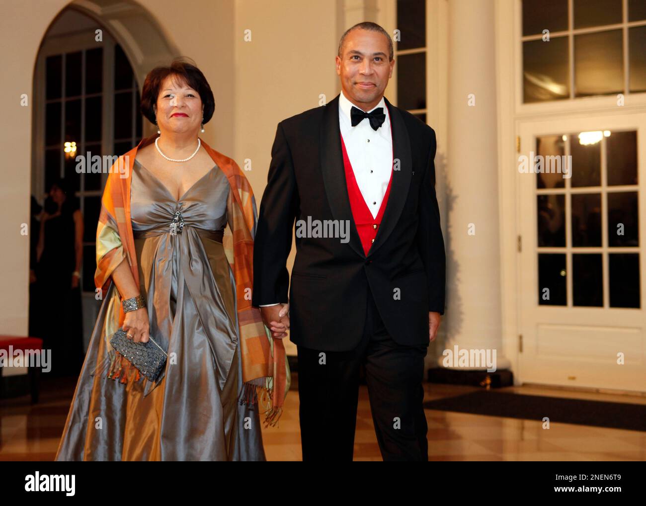 Massachusetts Gov. Deval Patrick and his wife Diane Patrick arrive for ...