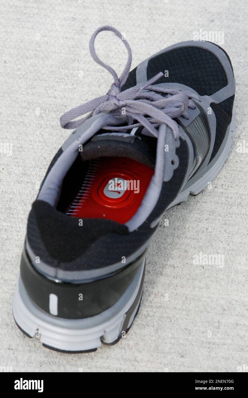 The sensor which works with the Nike SportBand is shown in the sole of ...