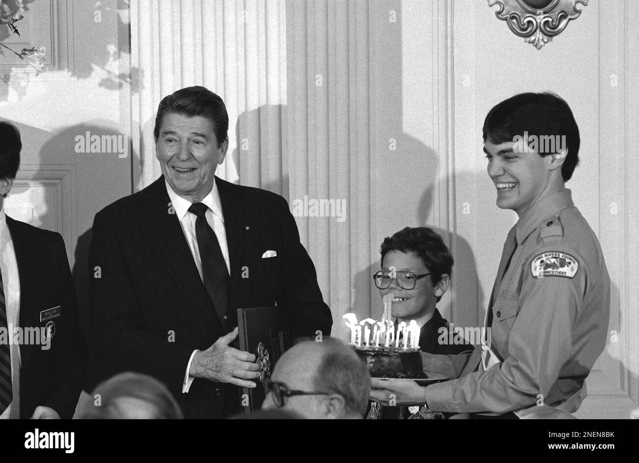 President Ronald Reagan with Cub Scout Nathan Hadfield of Pleasant ...