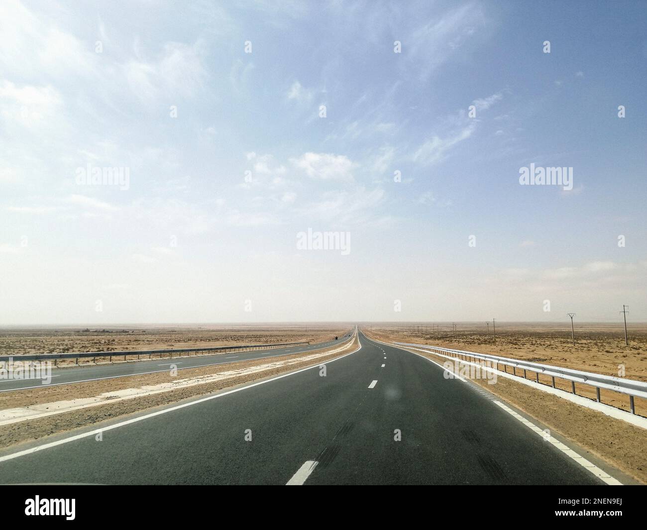 Morocco, surroundings of Laayoune, highway Stock Photo - Alamy