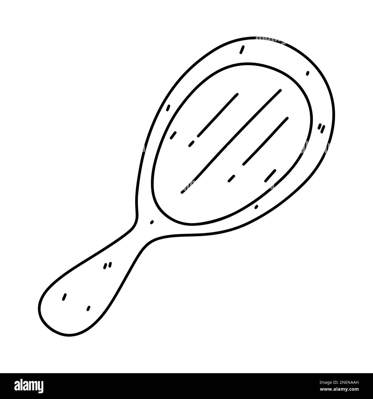 Mirror in hand drawn doodle style. Coloring book for children Stock ...