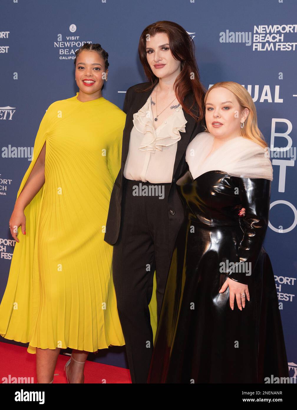 (left to right) Lydia West, Camilla Whitehill and Nicola Coughlan ...