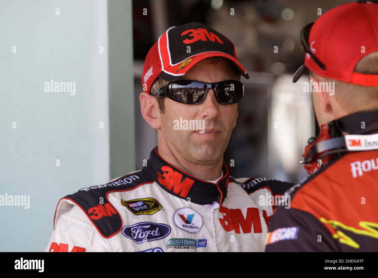 Greg Biffle is shown during practice for the NASCAR Ford 400 Sprint Cup ...