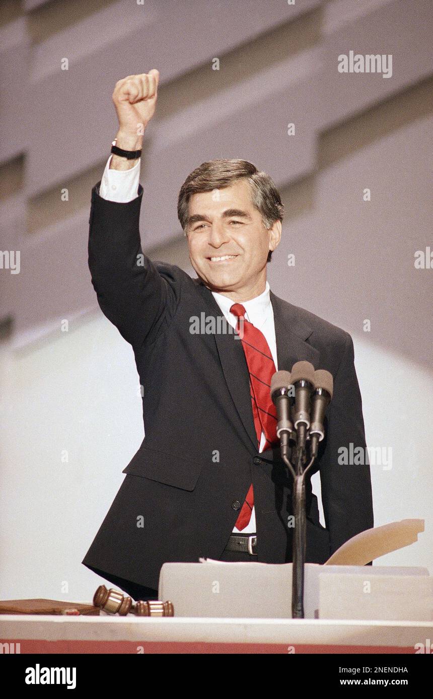 Michael Dukakis at Democratic National Convention in July 1988. (AP ...