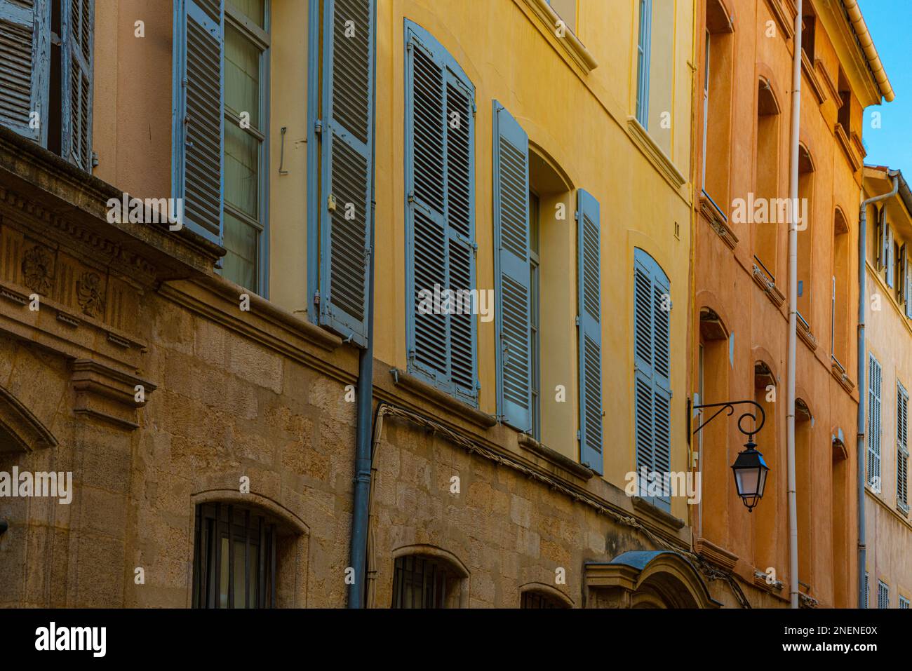 Colorful street scene in Aux-in-Provence, France Stock Photo - Alamy