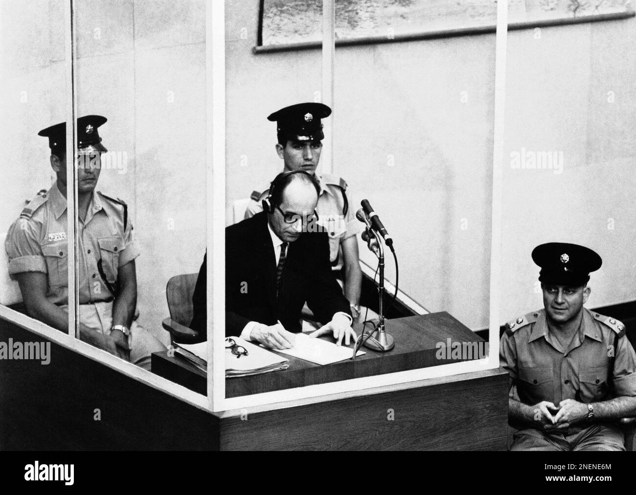 Adolf Eichmann, former Gestapo officer who is on trial, August 8, 1961 ...