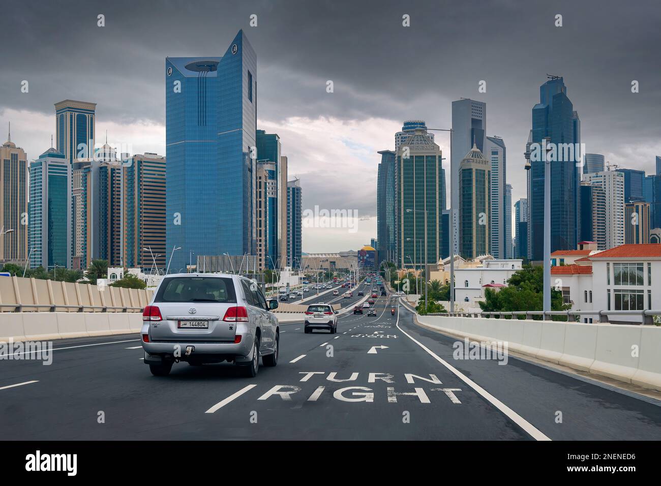 Doha Skyline view from West bay Doha. Financial Hub of Doha City Stock ...