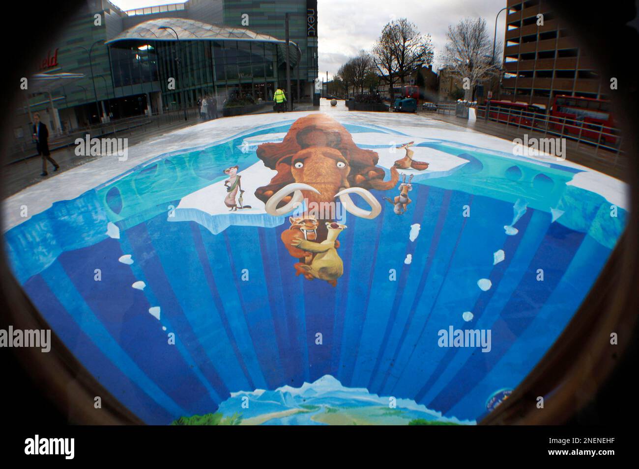 German pavement artist Edgar Mueller's anamorphic pavement art ...
