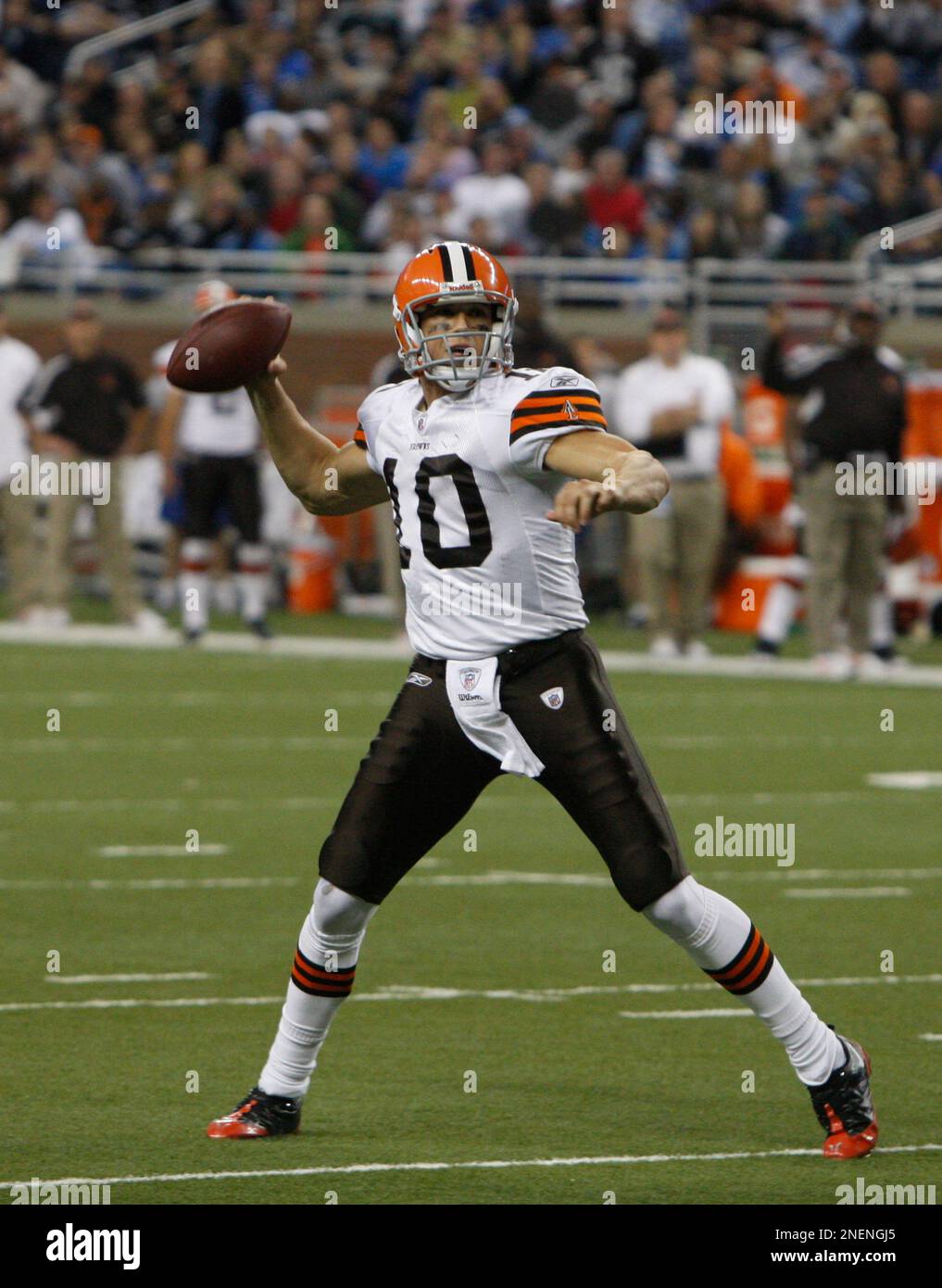 Cleveland Browns quarterback Brady Quinn (10) is seen during an NFL ...