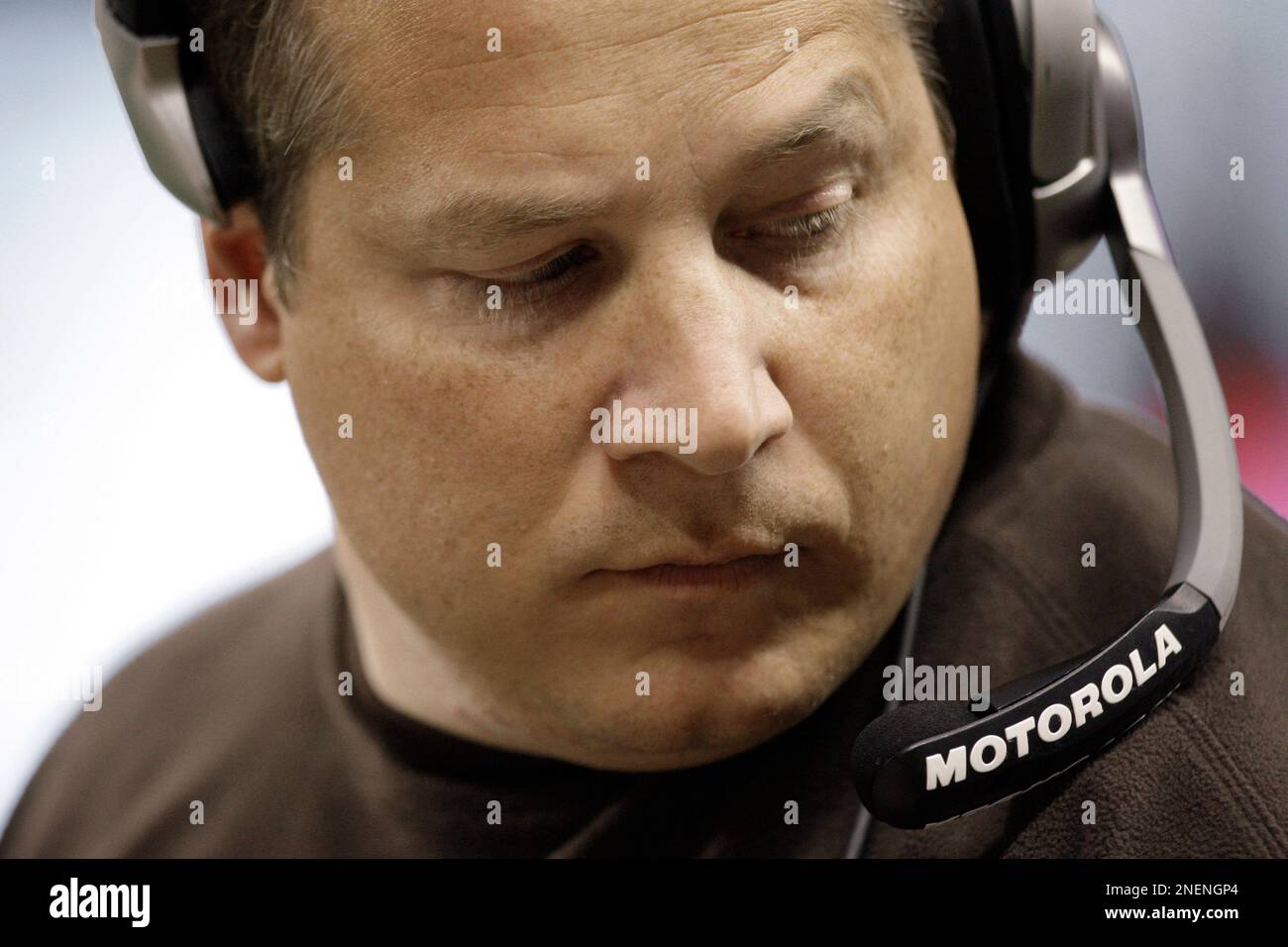 Cleveland Browns head coach Eric Mangini is shown against the Detroit ...