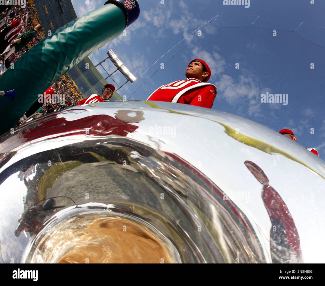 The University of Wisconsin band performs before the first half of an ...