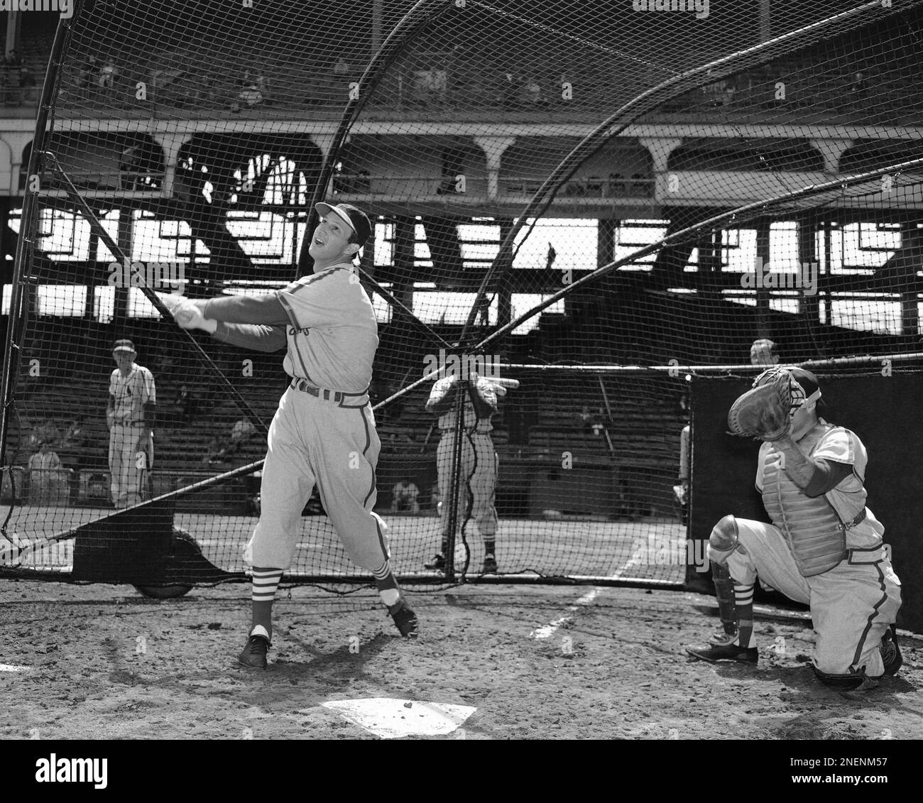 Stan Musial of the St. Louis Cardinals is shown at Ebbets Field, in the ...