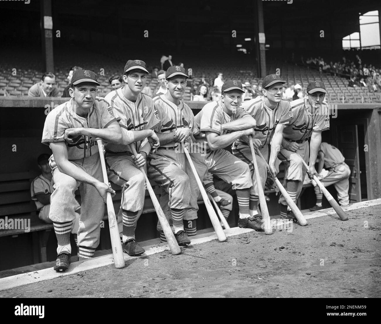 Hard hitting outfielders for the St. Louis Cardinals include, left to ...