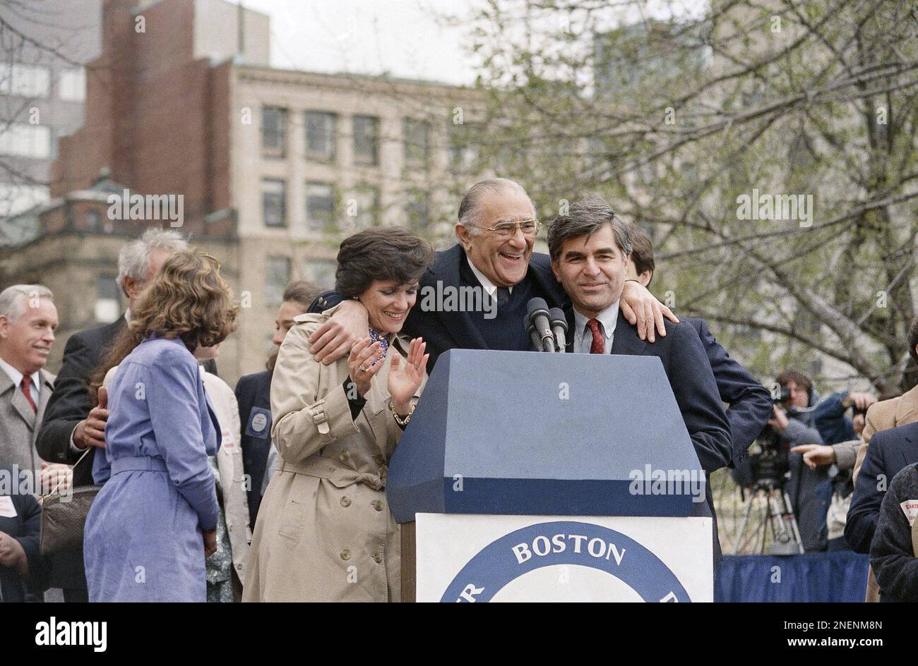 Boston Pops orchestra assistant conductor Harry Ellis Dickson, center ...