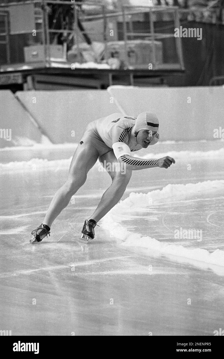 Eric Heiden, of Madison, Wis. (USA) speeds towards his third goal medal ...