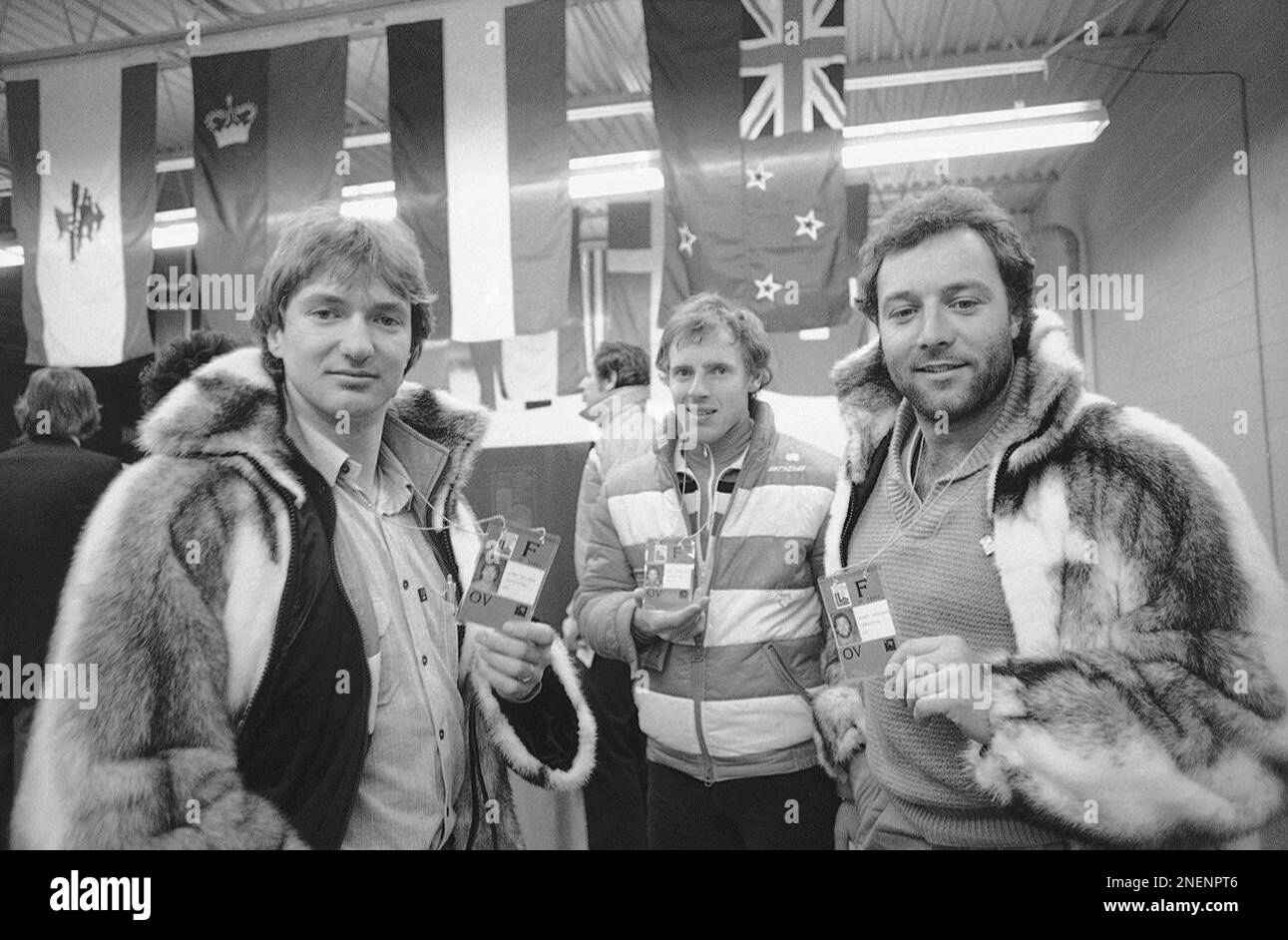 Austrian downhill aces l/r Josef Walcher, Harti Weirather and Werner ...
