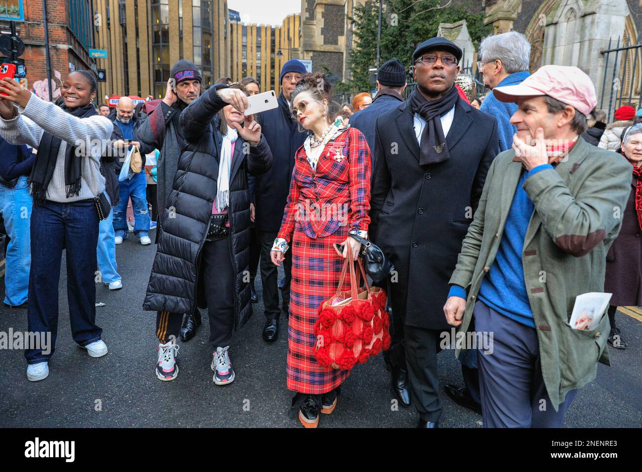 London, UK. 16th Feb, 2023. Helena Bonham-Carter. Mourners, friends and ...