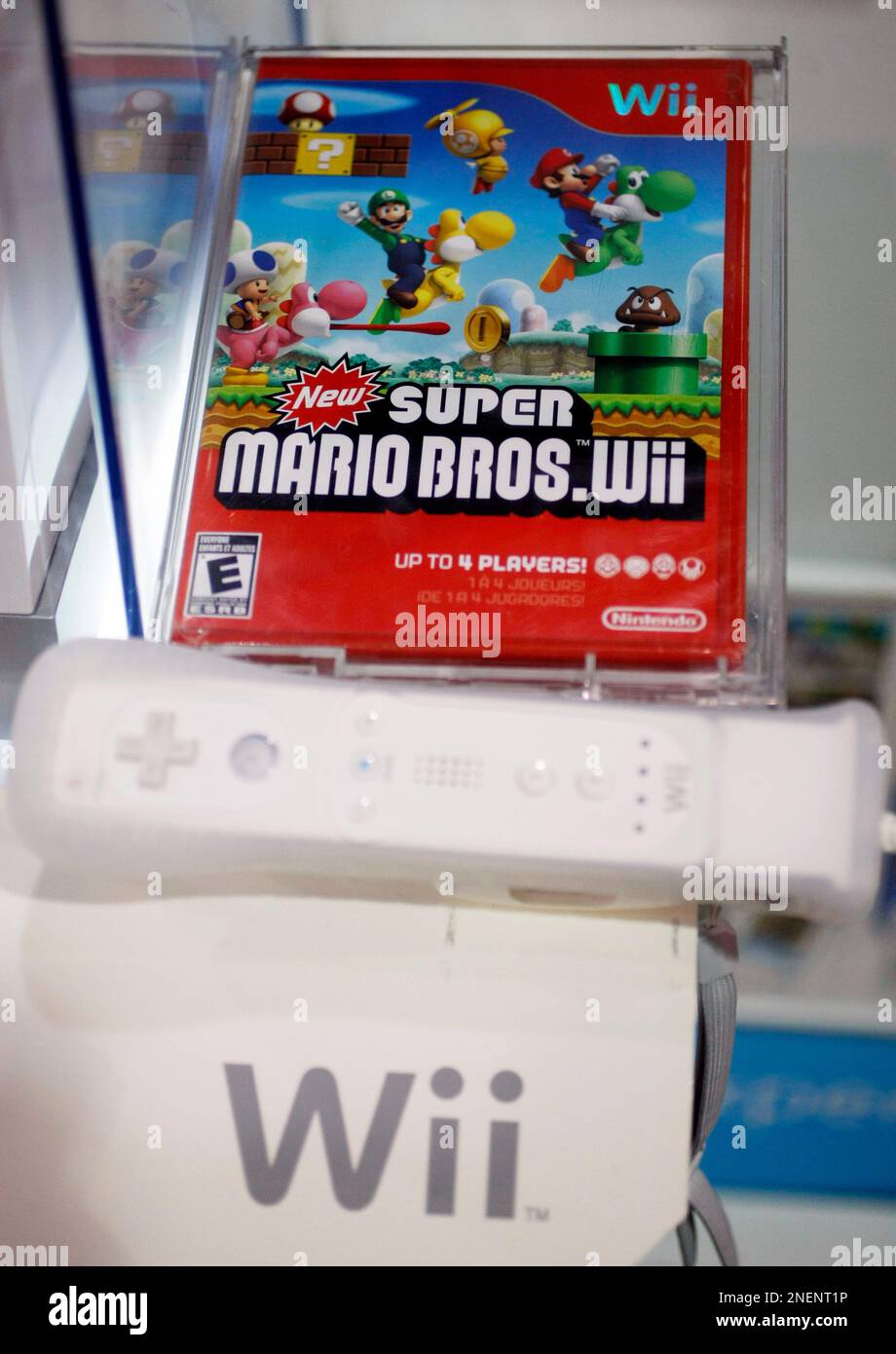 Super Mario Bros. for Wii is seen on display at Best Buy in Mountain ...