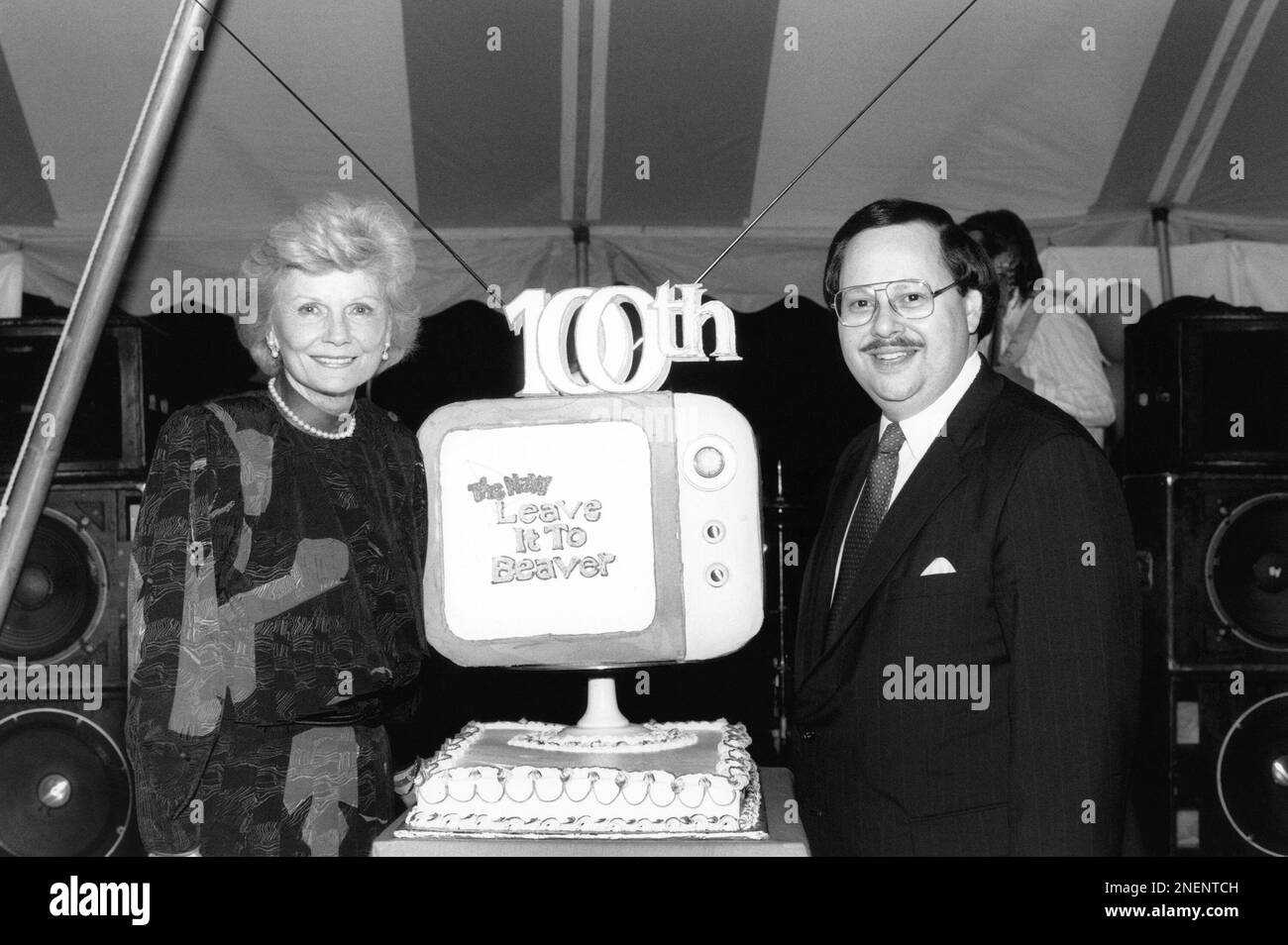 Barbara Billingsley poses with Super Station TBS Executive Vice ...