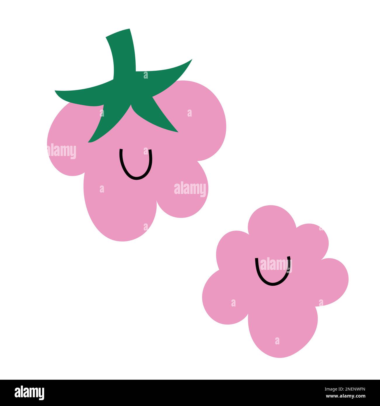 Cute raspberries icon, vector illustration isolated on white background ...