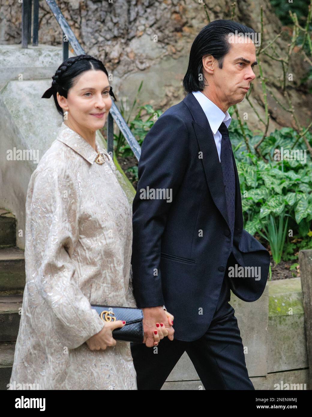 London, UK. 16th Feb, 2023. Susie Bick, Nick Cave. Mourners, friends ...